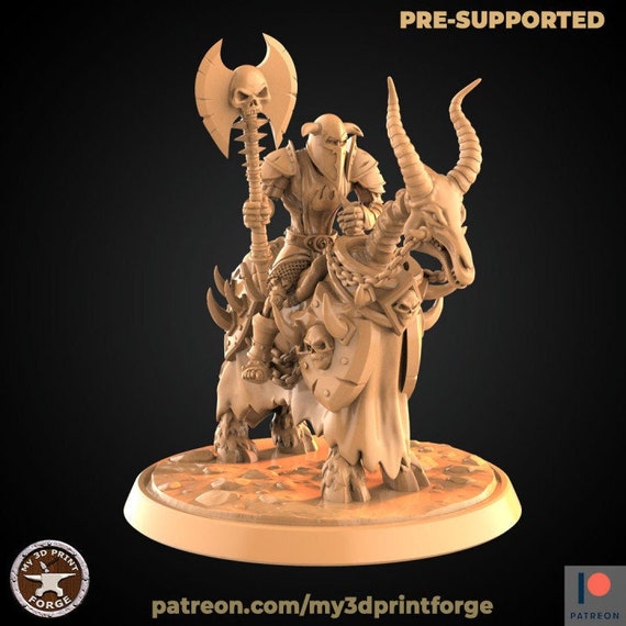 Undead Mounted Warrior Unpainted Miniature | Etsy