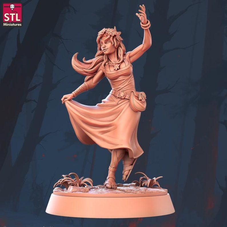 Dancing Woman, Elven Maiden - Town Festival Set - Unpainted Miniature ...