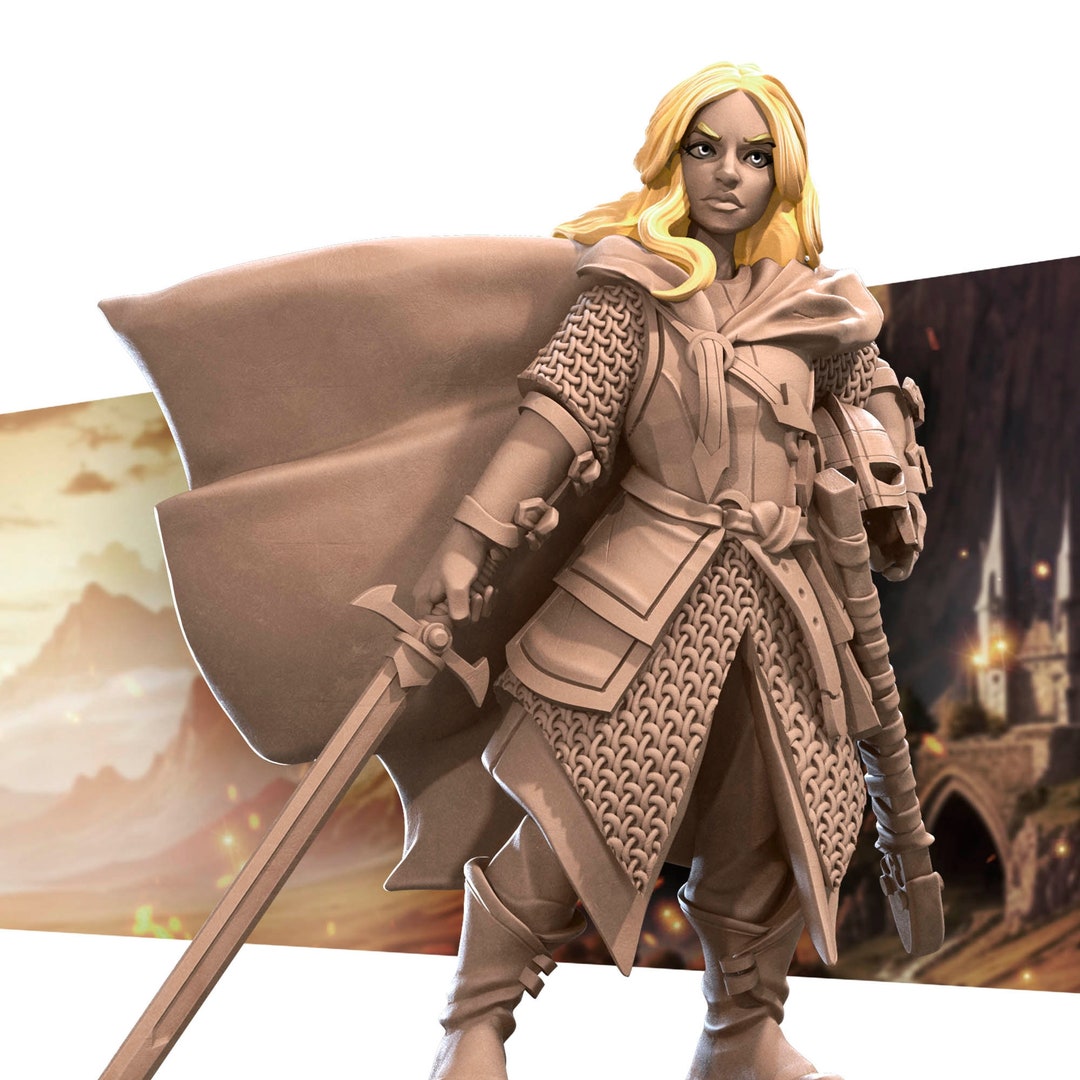 Elena, the Shieldmaiden - Pinup - 32mm, 35mm Scale - Unpainted ...