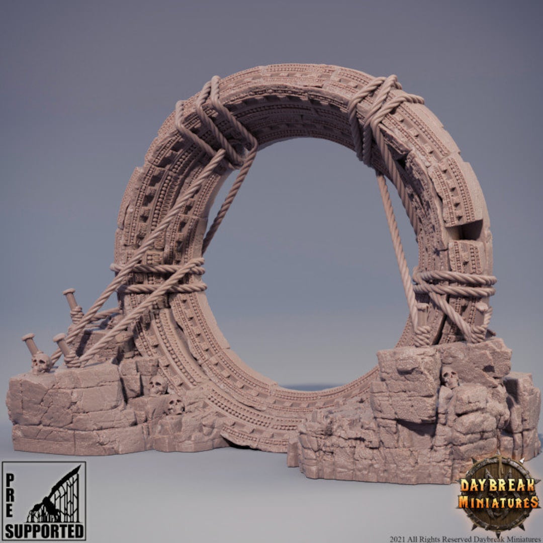Round Portal Unpainted Miniature - Etsy