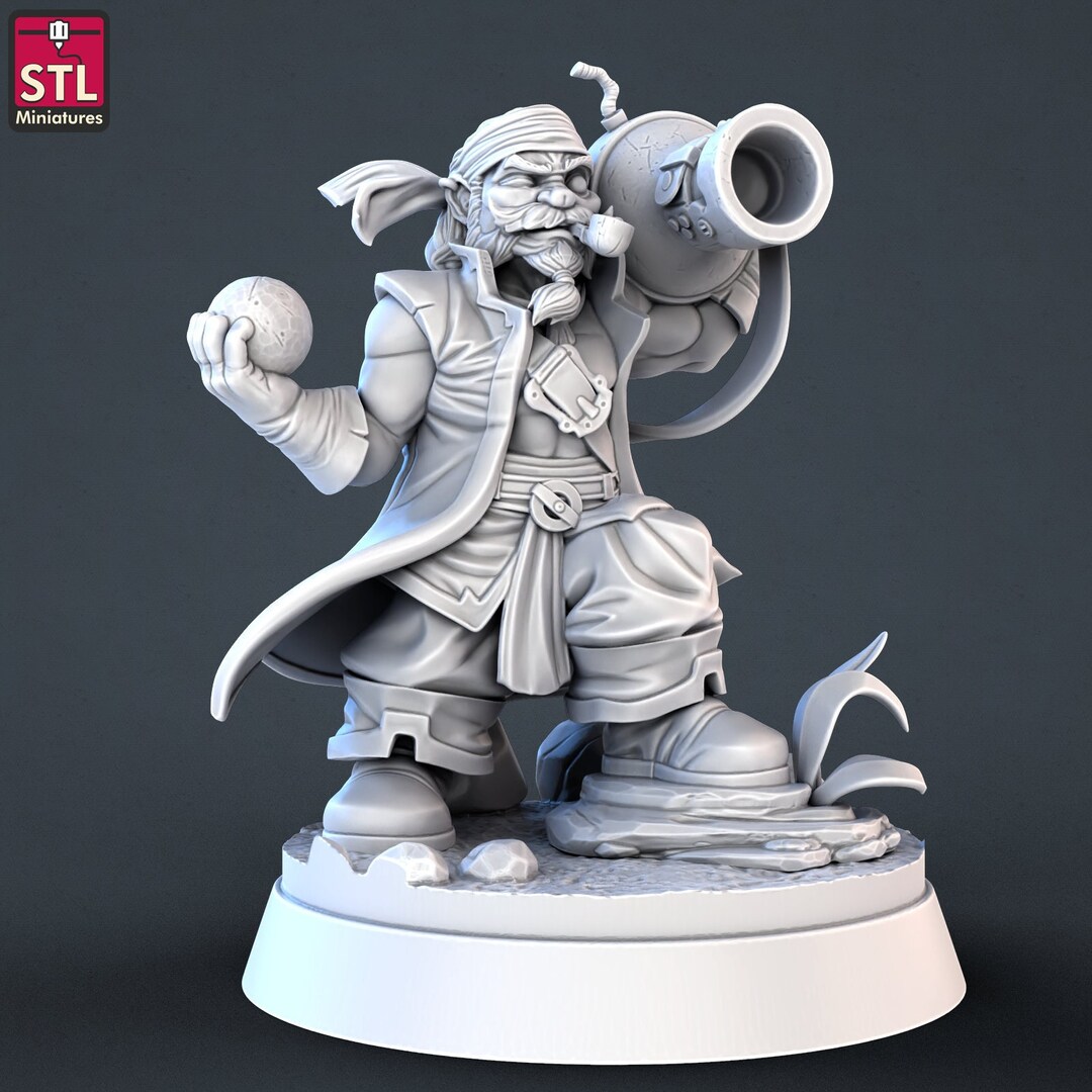 Canon Dain, Dwarf Pirate - 32mm Scale - Unpainted Miniature - Etsy