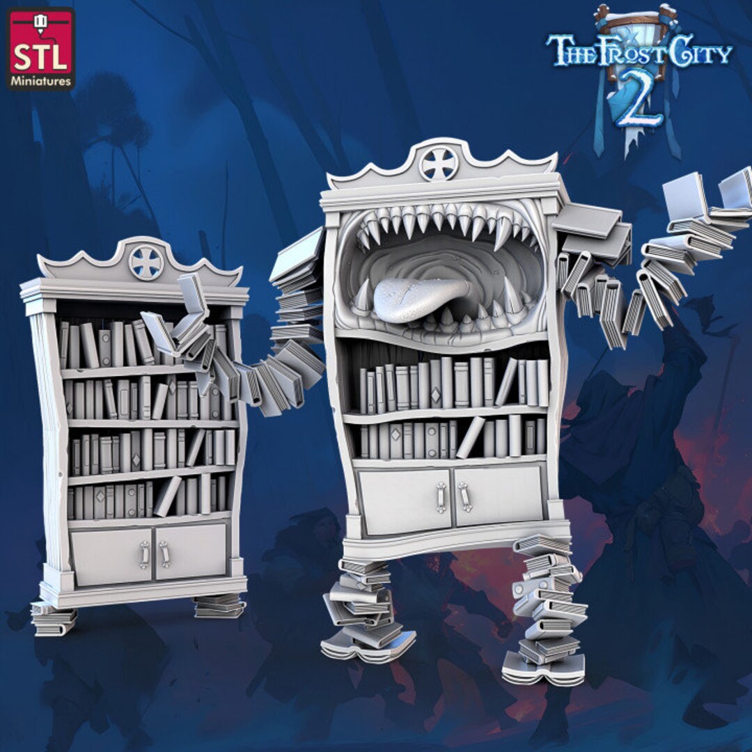 Mimic Bookcase the Frost City Unpainted Miniature - Etsy