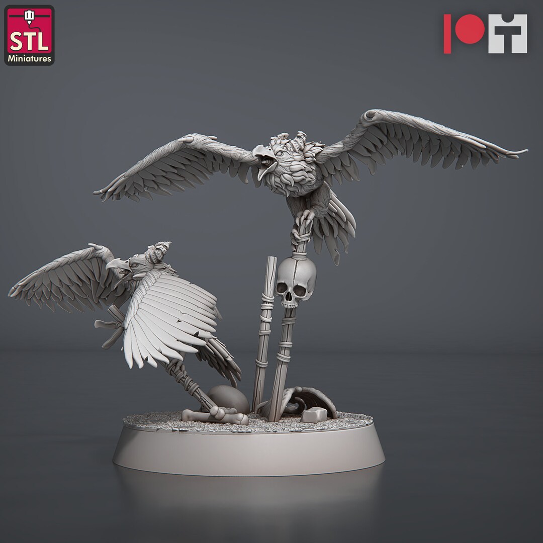 Hell Crows - Pose A - 32mm Scale - Unpainted Miniature for Dnd ...