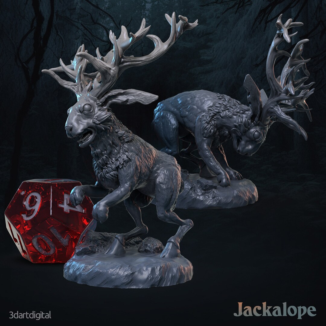 Jackalope - Escala 32 mm - Miniatura sin pintar - Etsy España