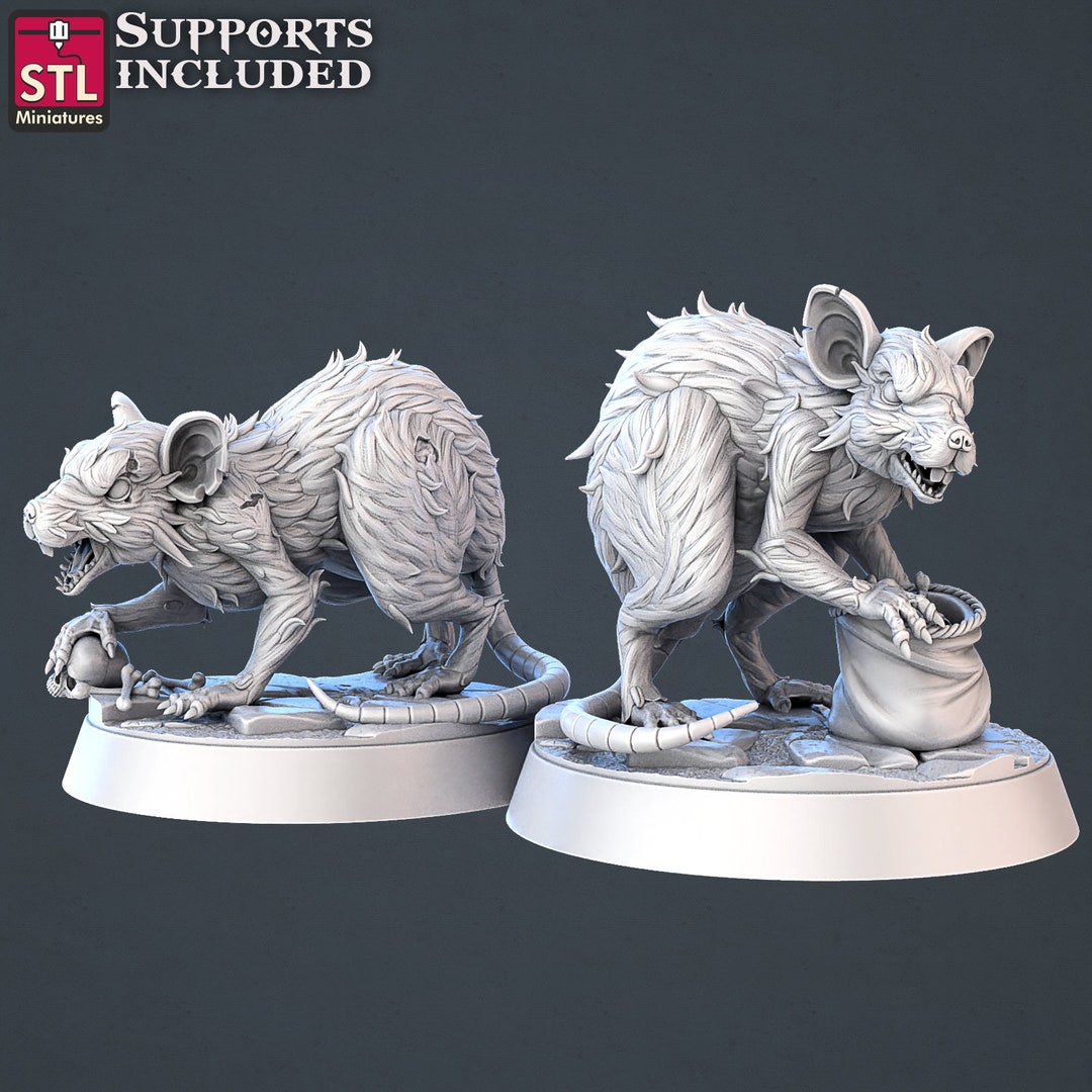 Giant Rats - 32mm Scale - Unpainted Miniature - Etsy