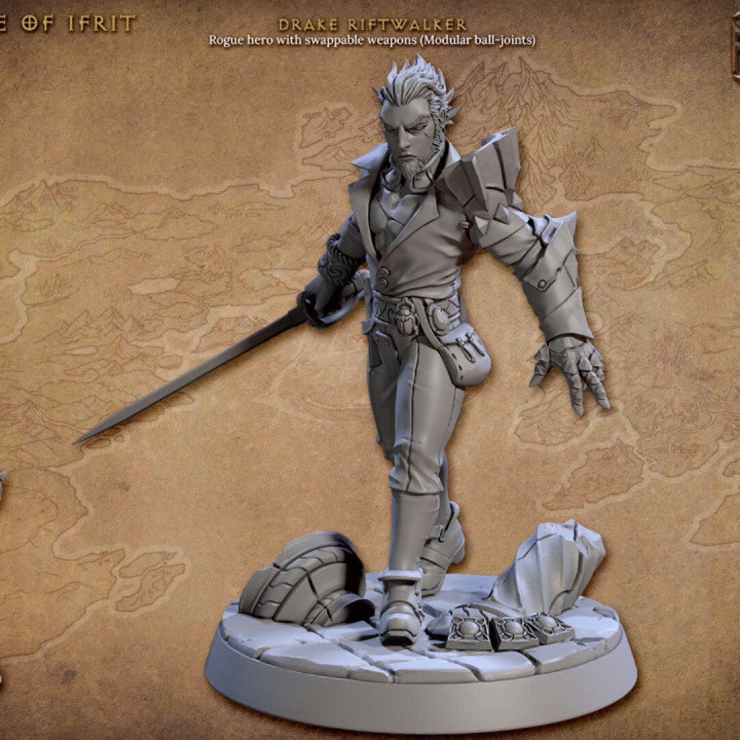 Drake Riftwalker - Raid at the Temple Ifrit Set - Unpainted Miniature ...