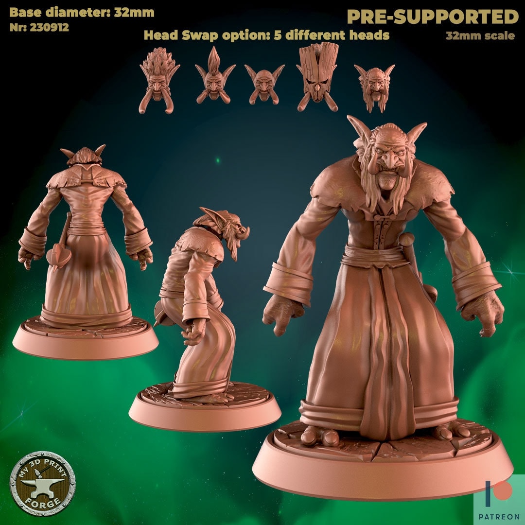 Male Troll Priest 2 Poses Unpainted Miniature - Etsy