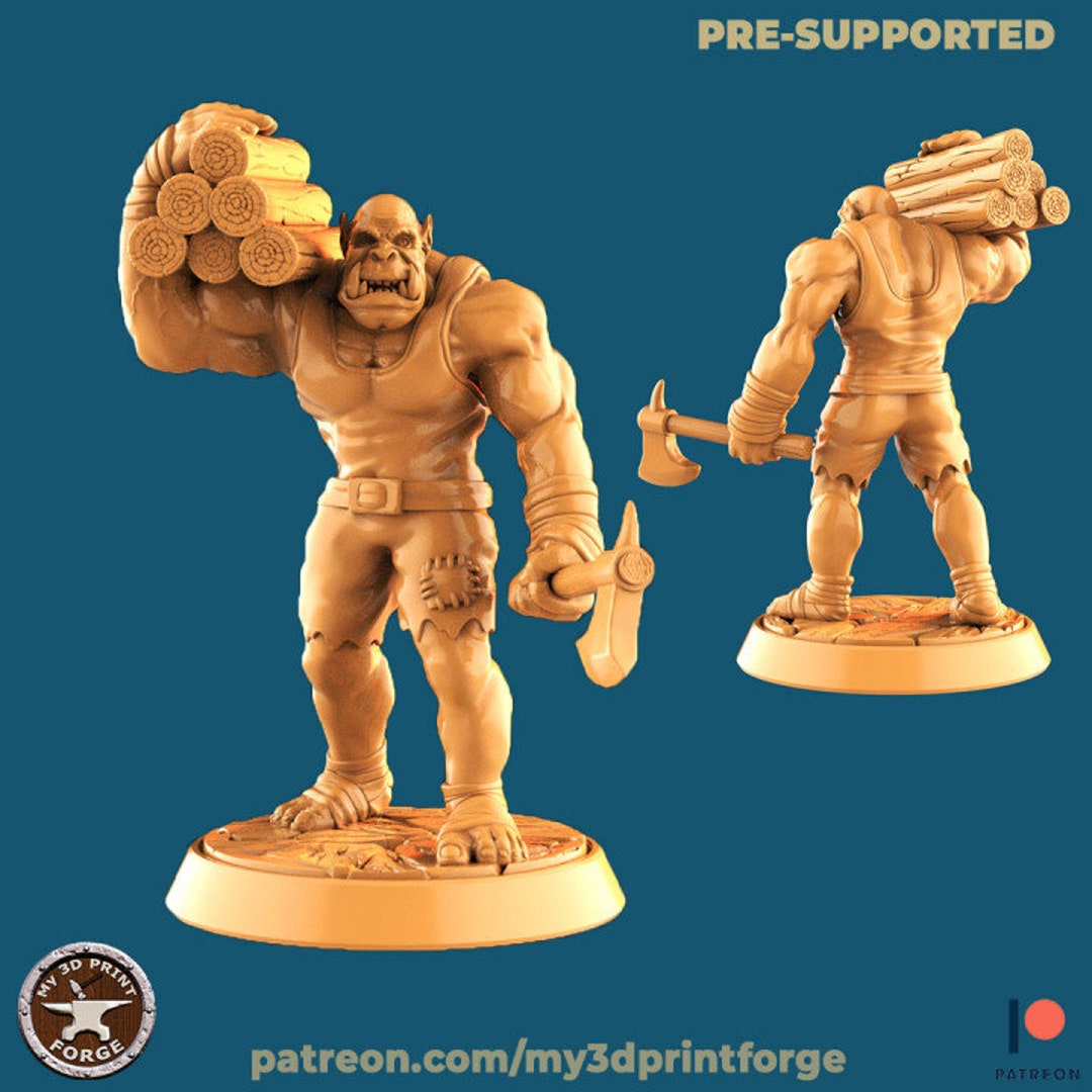 Orc Lumberjack - Unpainted Miniature - Etsy