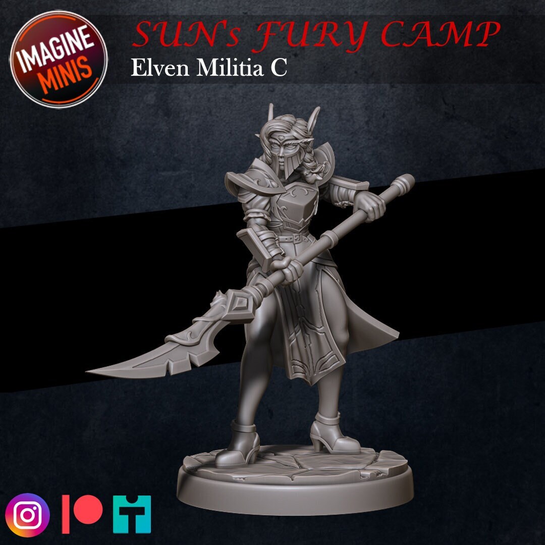 Elven Milita - Elven Soldier - Unpainted Miniature - Etsy