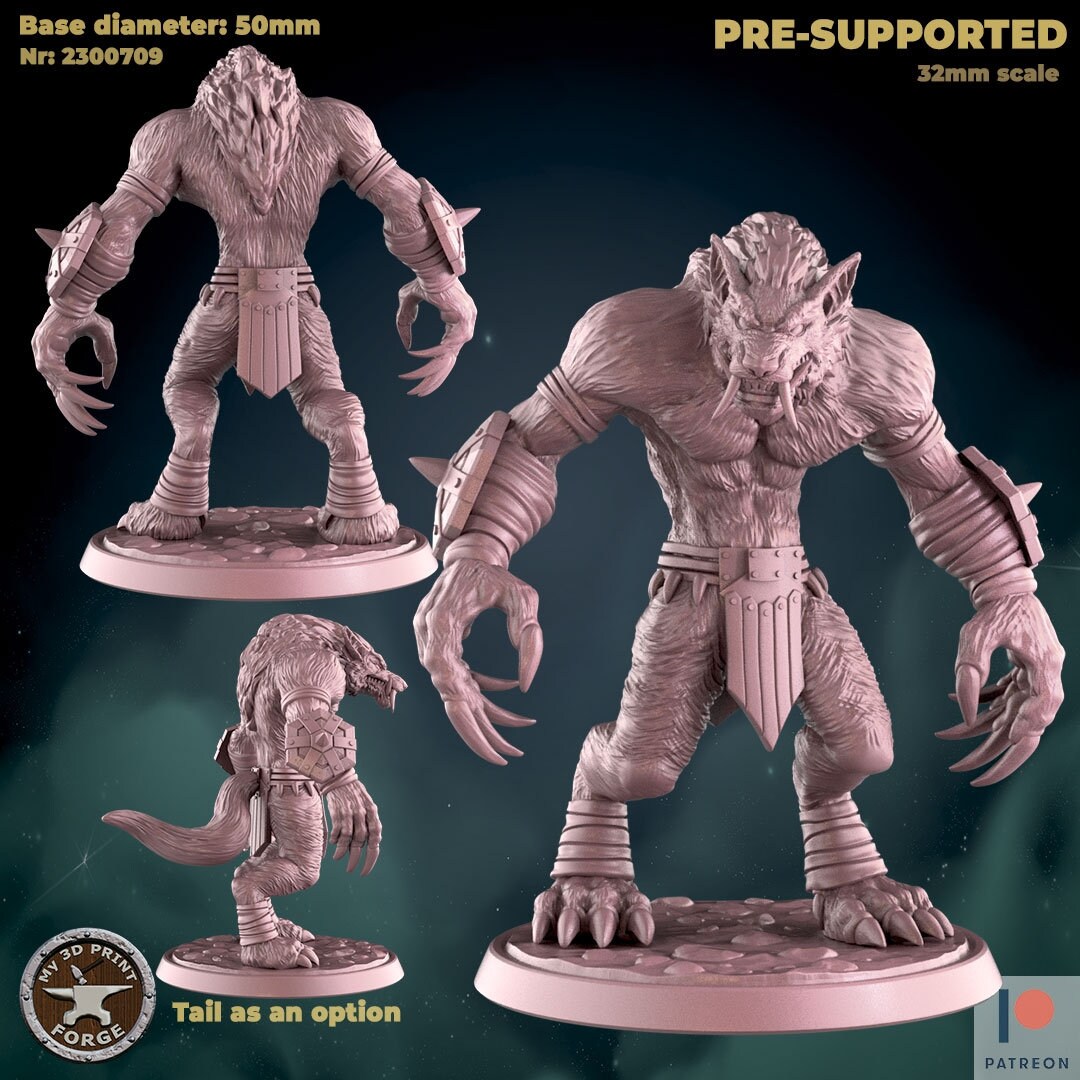 Giant Werewolf 2 Poses Unpainted Miniature - Etsy