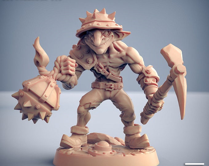 Crazy Goblin Warrior Miniature Artificer Dungeons and Dragons Mini RPG ...