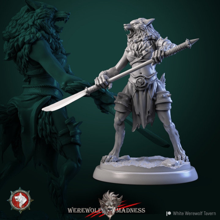 Female Werewolf Warriors - 6 Poses - Unpainted Miniature - Etsy