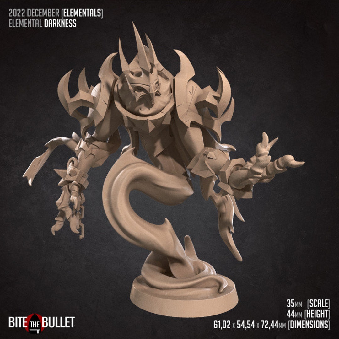 Elemental Darkness - 32mm, 35mm Scale - Unpainted Miniature for Dnd ...