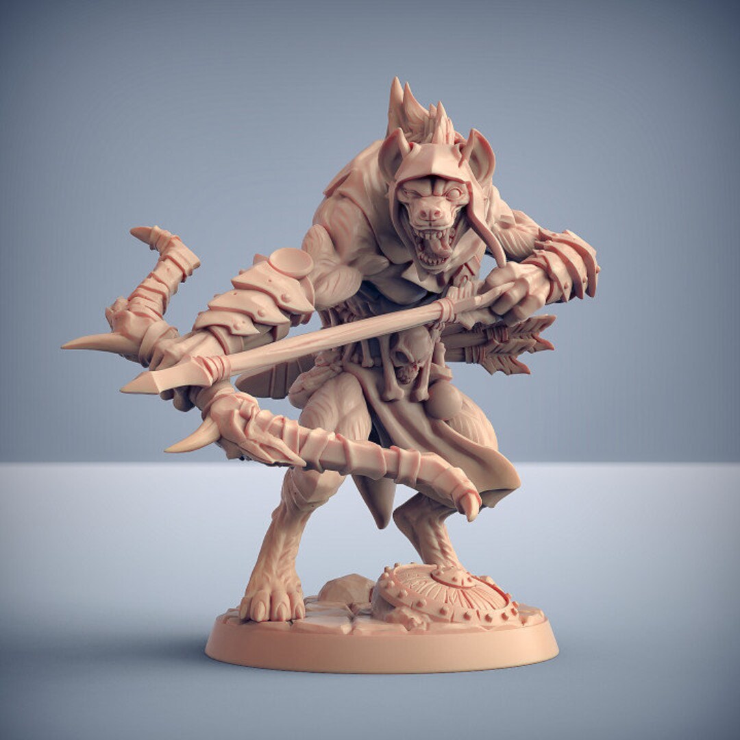 Bonegnasher Gnoll - Pose E - Unpainted Miniature - Etsy