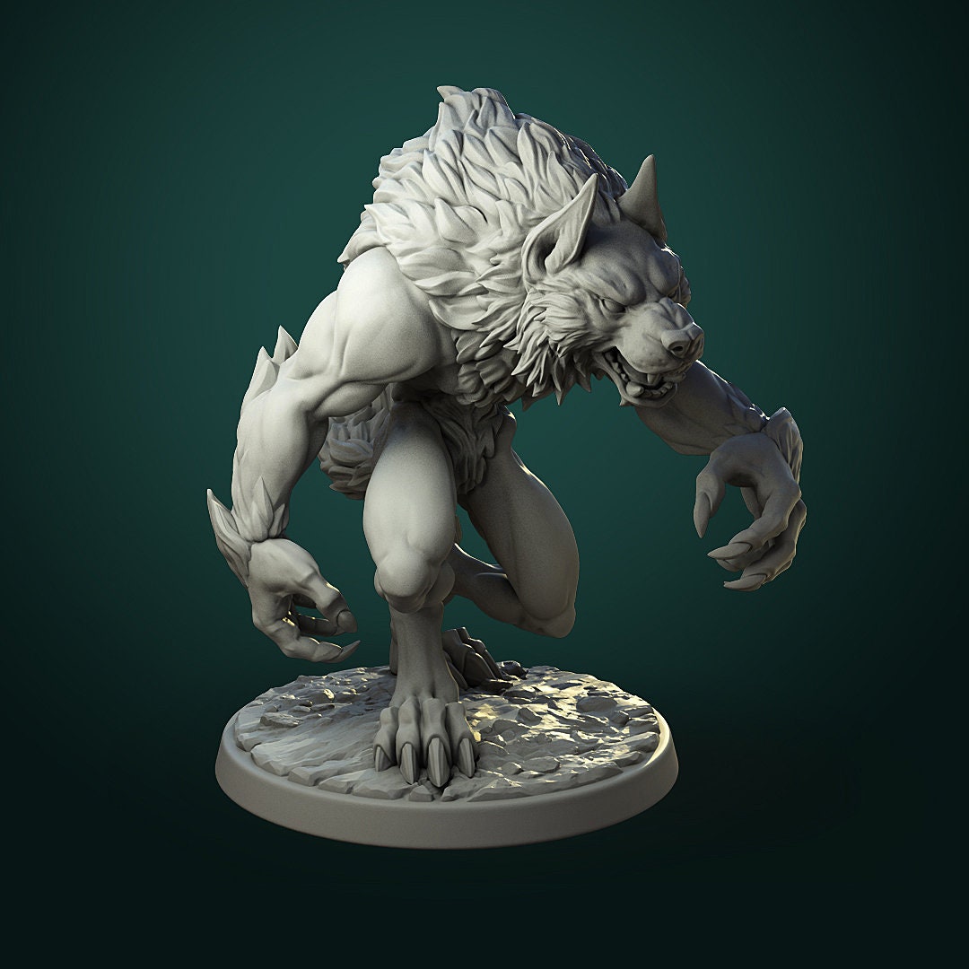 Werewolf, Pose 1 - - 32mm Scale - Unpainted Miniature - Etsy