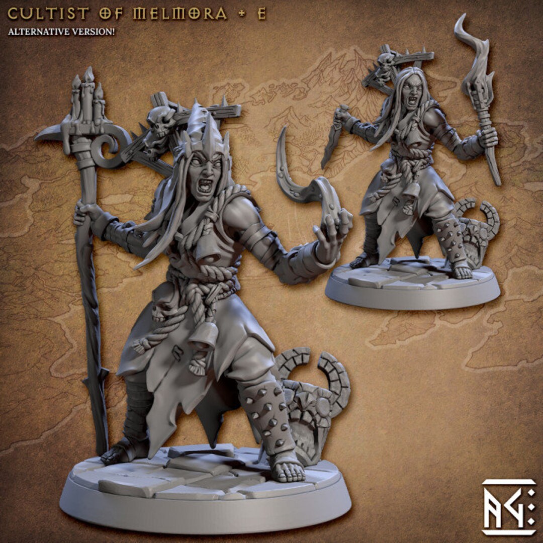 Cultist Pose E Rodburg Cultist of Melmora Unpainted Miniature - Etsy