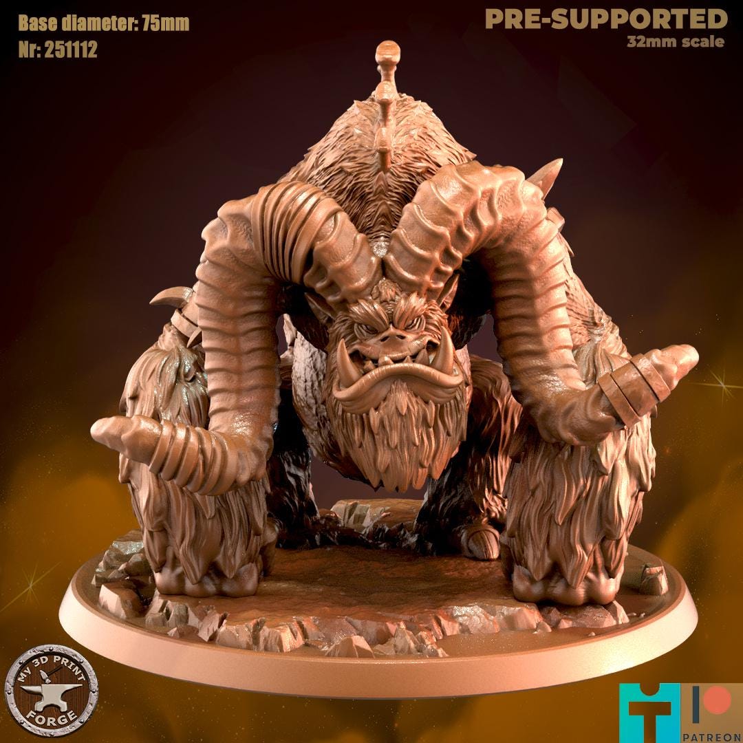 Yeti Boss - 32mm Scale - Unpainted Miniature - Etsy