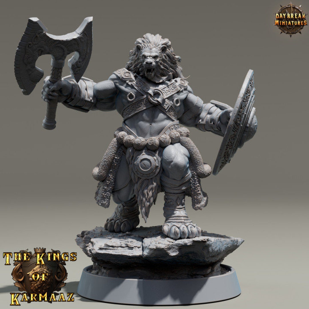 King Dread - Lionfolk - 32mm Scale - Unpainted Miniature - Etsy