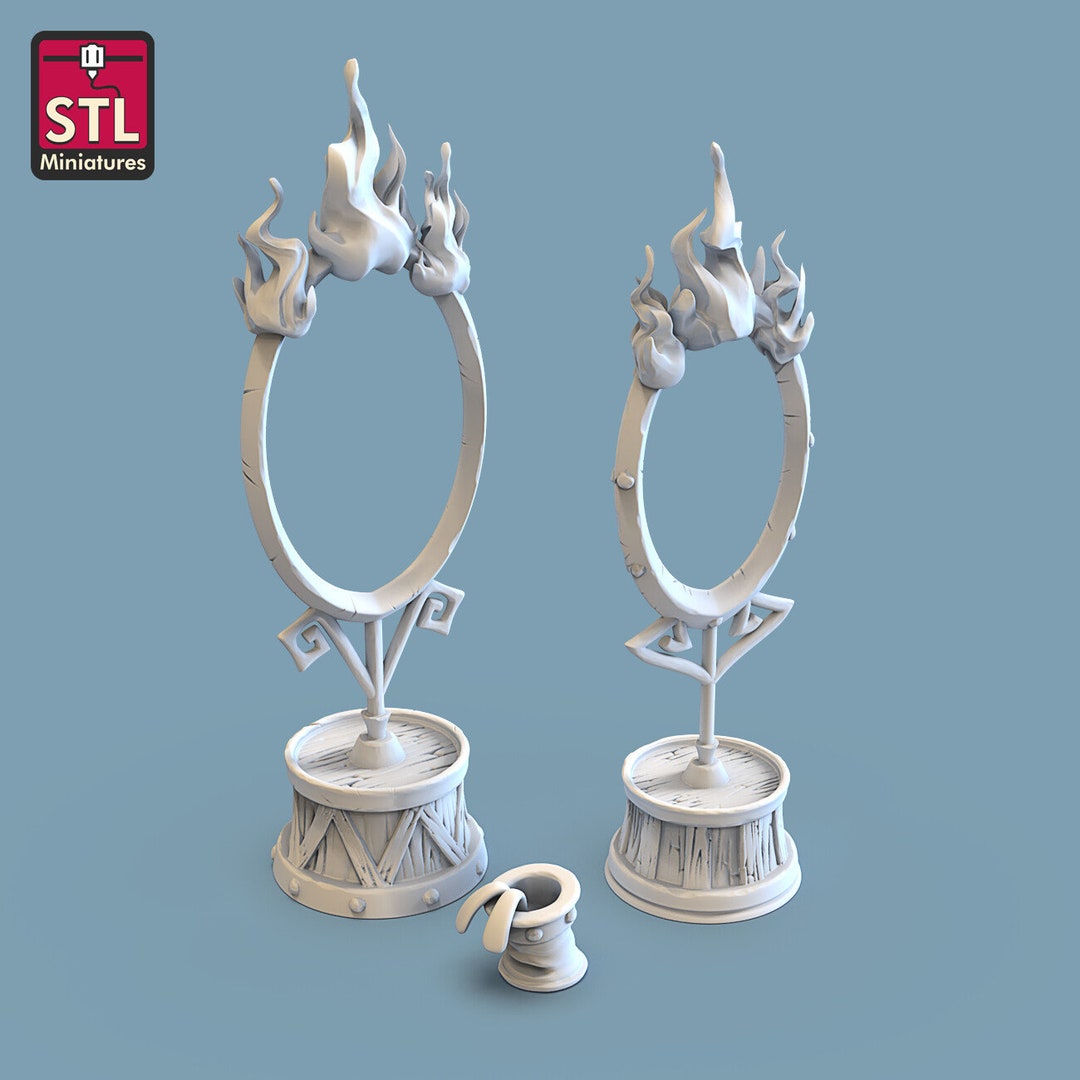 Flaming Rings Unpainted Miniature - Etsy