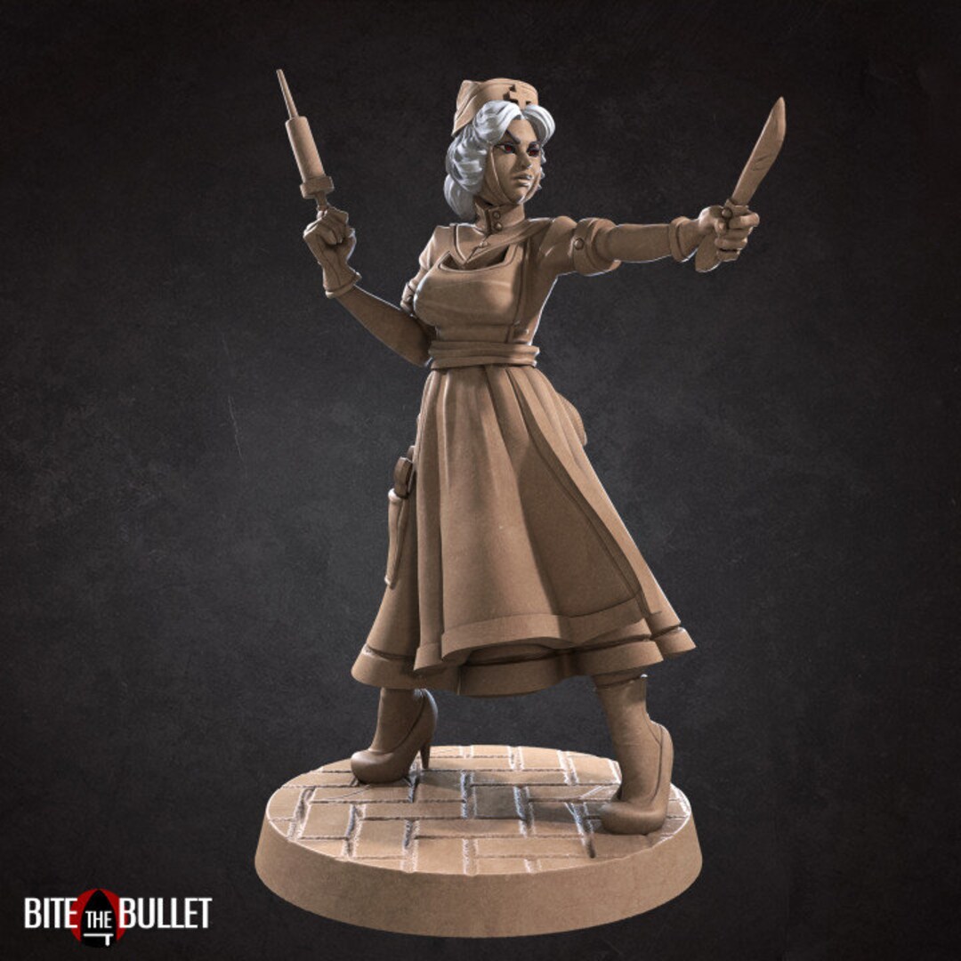 Emilia the Nurse - Pinup - 32mm, 35mm Scale - Unpainted Miniature - Etsy