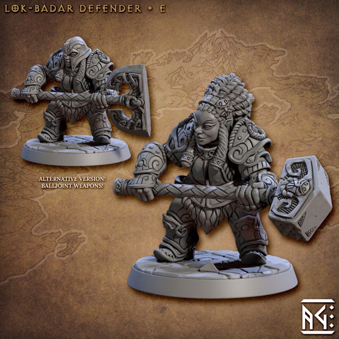 Lok'badar Defender Pose E Unpainted Miniature - Etsy