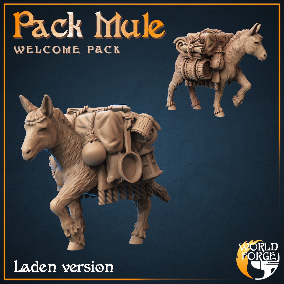 Pack Mule - 2 Poses - Unpainted Miniature - Etsy