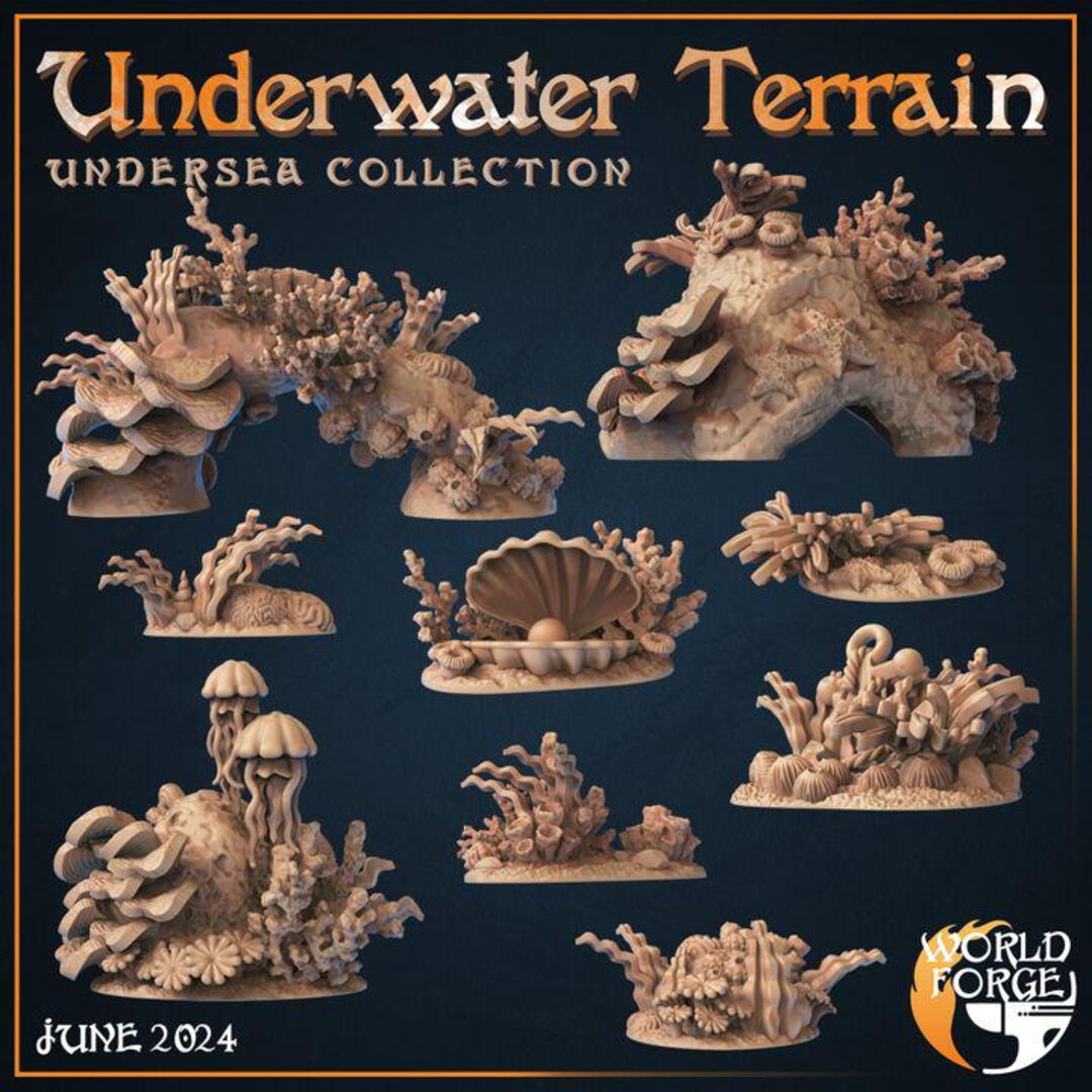 Underwater Terrain - Unpainted Miniature - Etsy