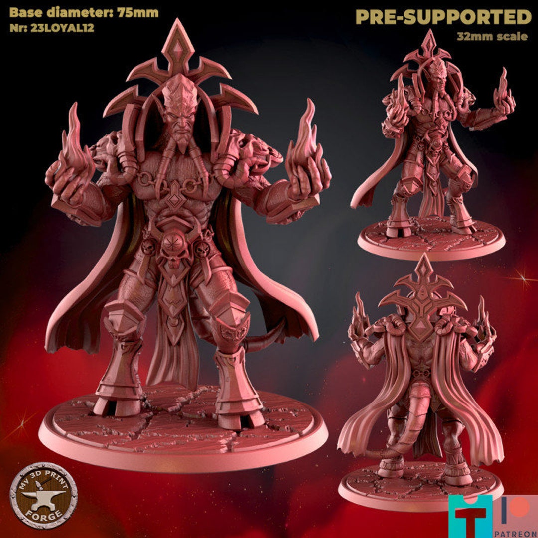 Demon Lord 32mm Scale, Huge Creature Unpainted Miniature for Dnd ...