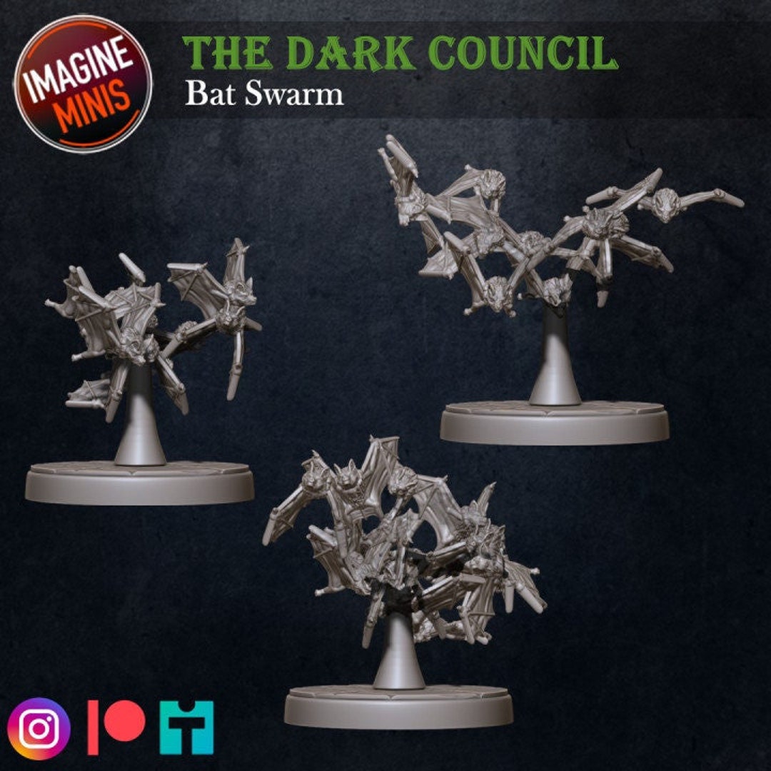 Bat Swarm - 32mm Scale - Unpainted Miniature - Etsy