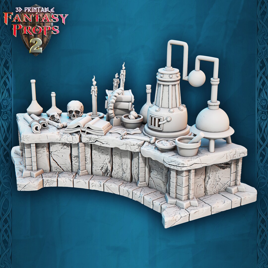 Alchemist Desk Dungeon Set Unpainted Miniature - Etsy