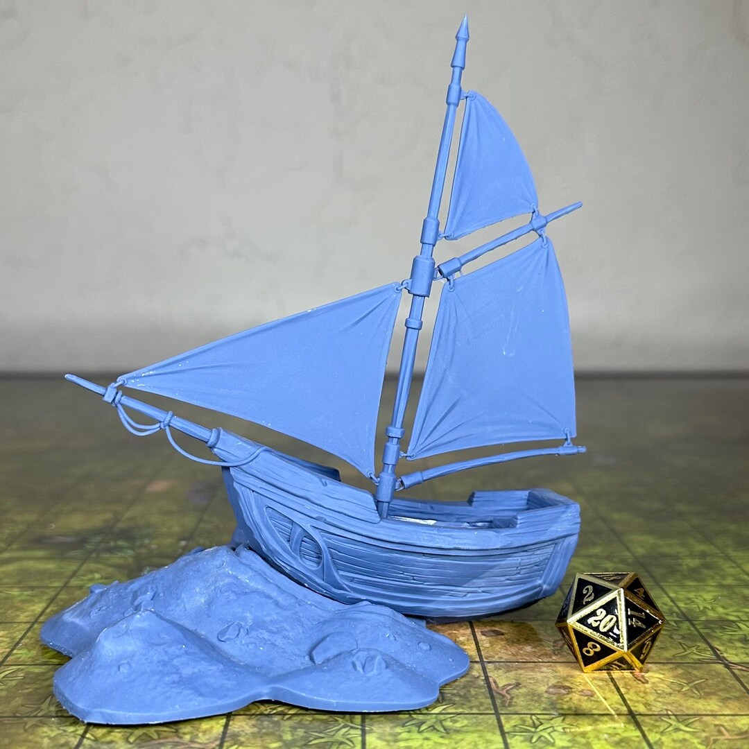 Elven Boat 32mm Scale Unpainted Miniature for Dnd, Pathfinder, Tabletop ...