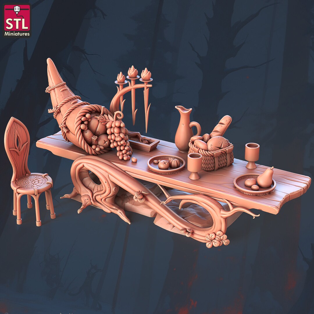 Elven Banquet Table Unpainted Miniature - Etsy