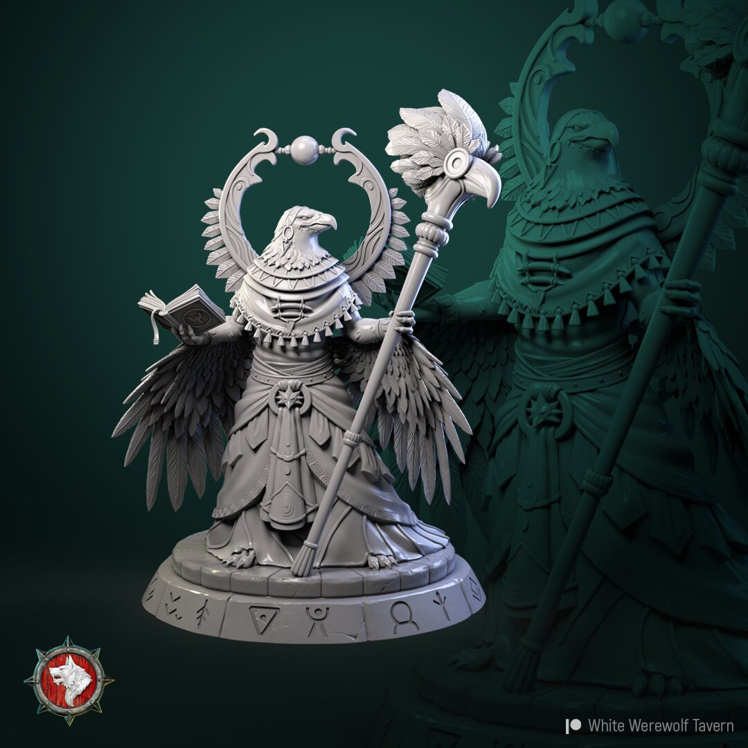 Aarakocra Priestess, Aarakocra Wizard - 32mm Scale - Unpainted ...