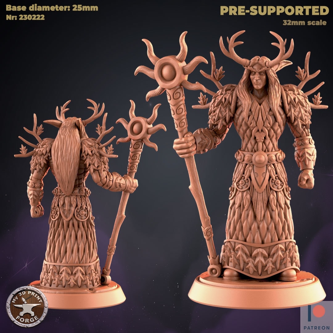Trident Miniatures Unpainted 30mm Resin KD Druid Figure For Kingdom ...