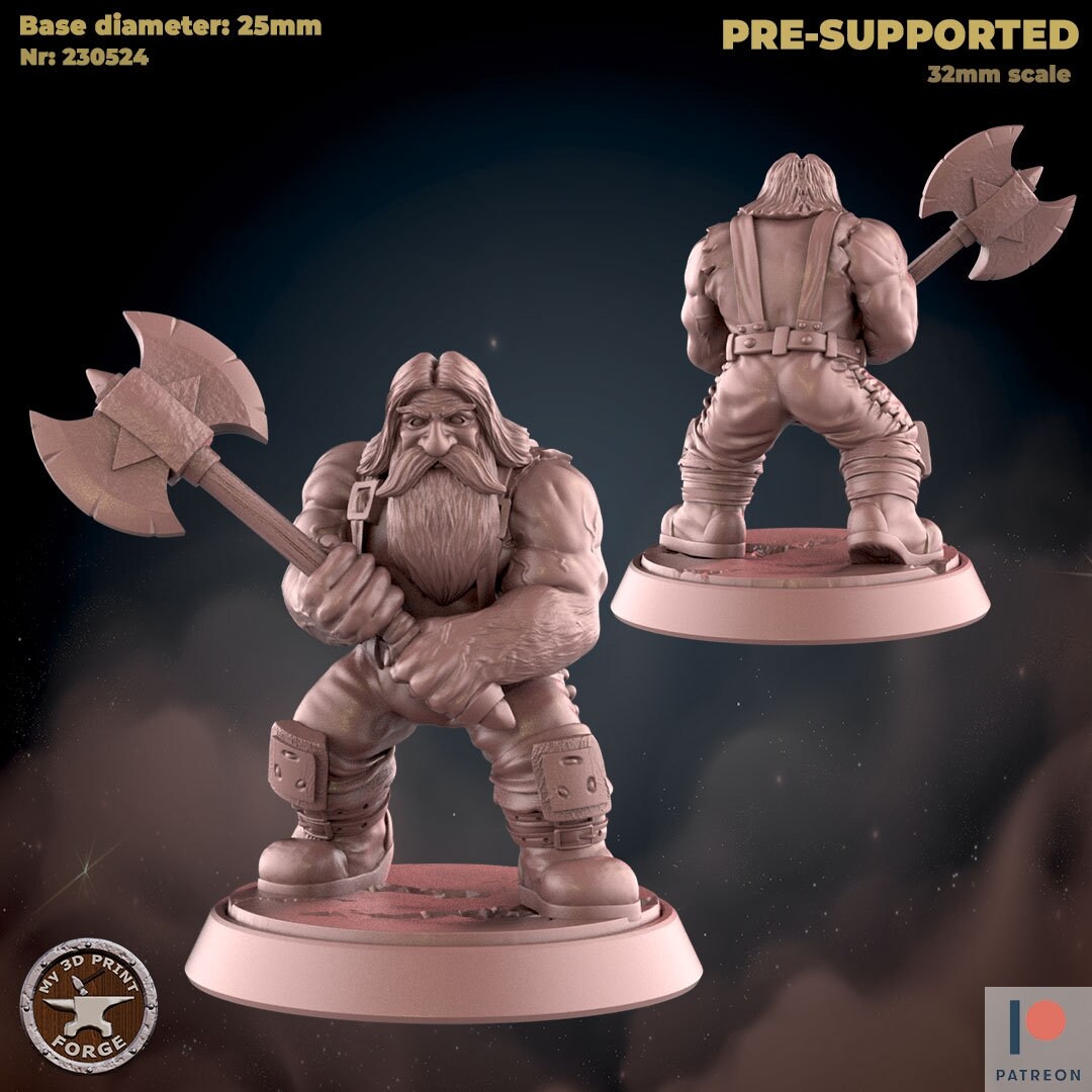 Male Dwarf Warrior 2 Poses Unpainted Miniature - Etsy