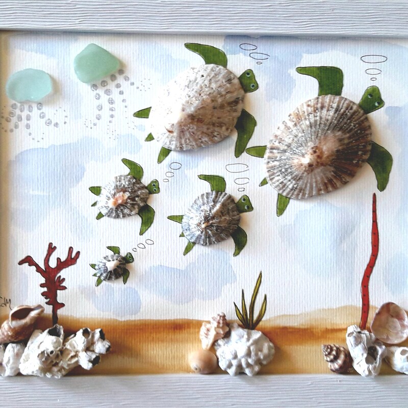 Sea Shell Art - Etsy