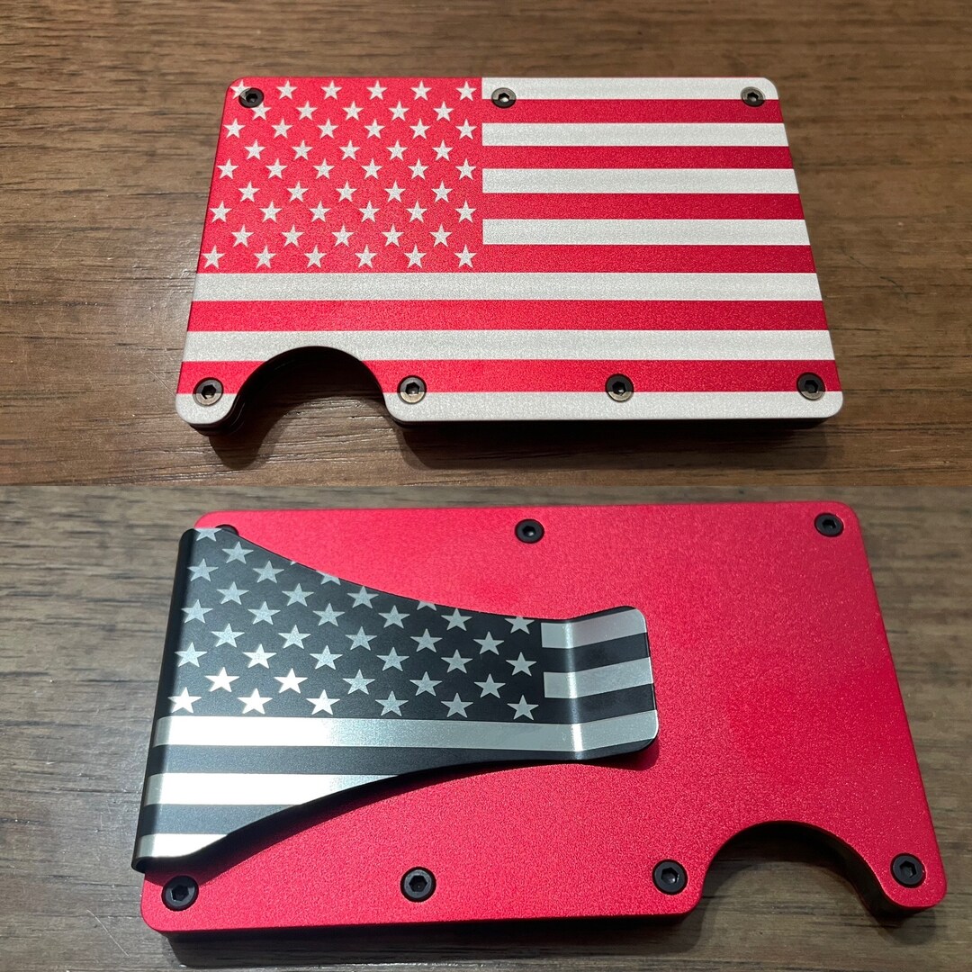 Metal Wallet- American Flag- Blem-laser Engraved Wallet - Etsy