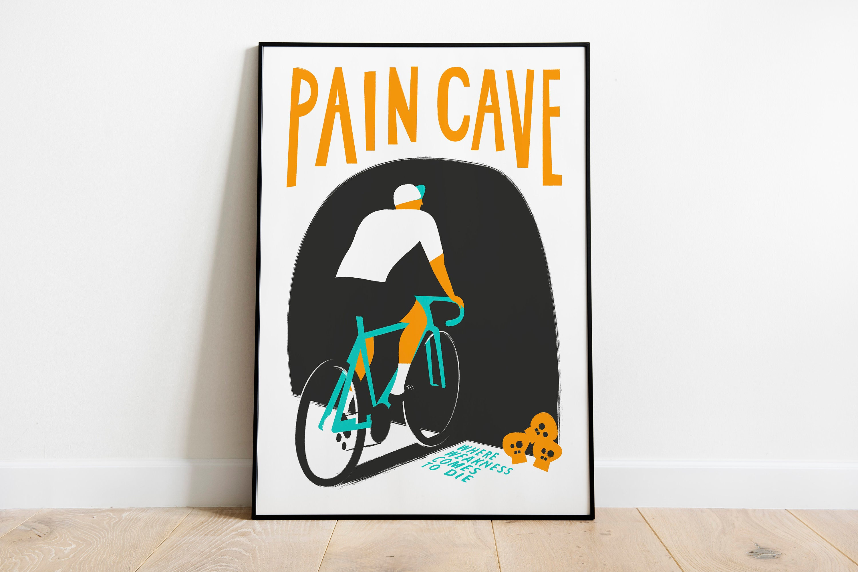 Pain Cave Cycling Print. Bike Poster Illustration Art for the Cyclist ...