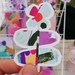 Colorful Flower Collage Art Decal, Retro Folklore Artwork Vinyl Sticker ...