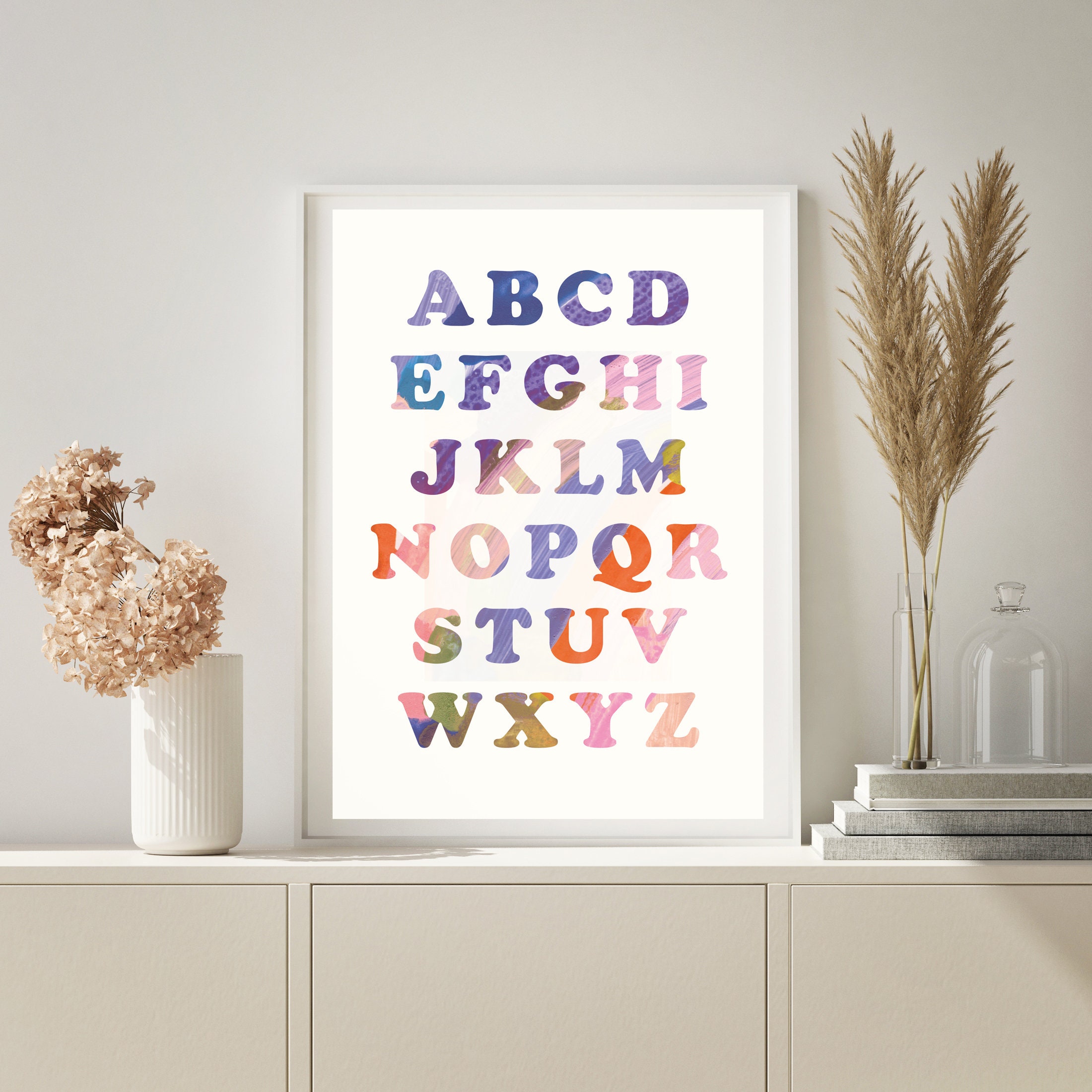 Alphabet Poster ABC Poster ABC Wall Art ABC Wall Decor Kids Room Wall ...