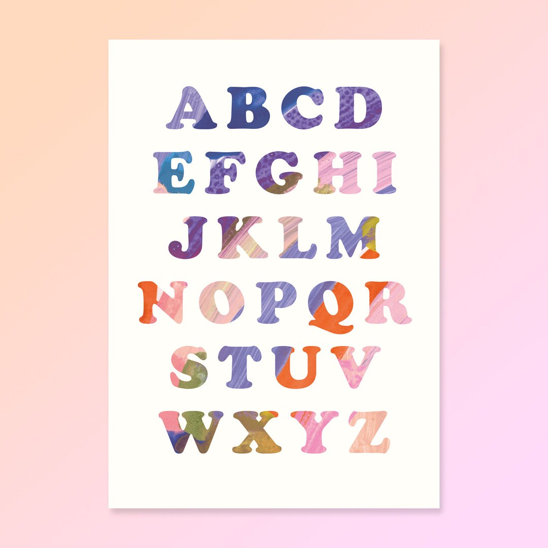 Alphabet Poster ABC Poster ABC Wall Art ABC Wall Decor Kids Room Wall ...