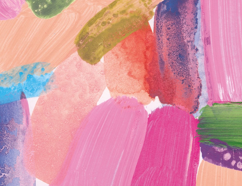 Preppy Printable Wall Art Colorful Abstract Artwork Joyful - Etsy
