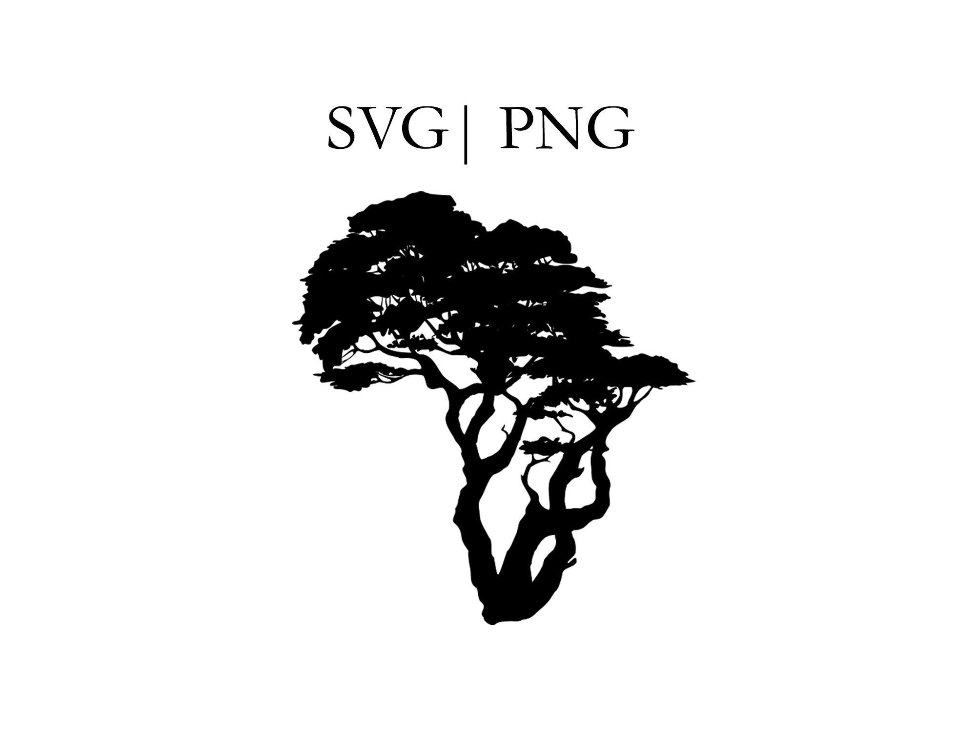 Africa Acacia Tree Digital Download SVG PNG 2 Versions - Etsy