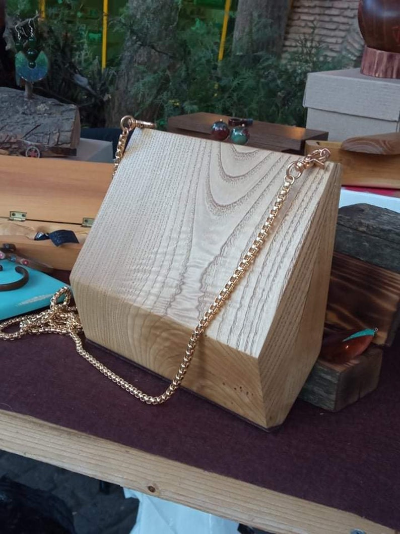 Wood Bag/ Wood Clutch/ Wood Purse/ Vintage Bag/ Elegant Wooden Handbag ...
