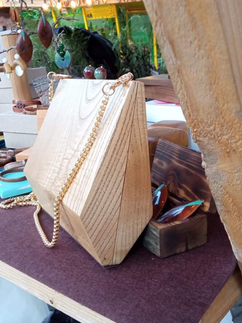 Wood Bag/ Wood Clutch/ Wood Purse/ Vintage Bag/ Elegant Wooden Handbag ...