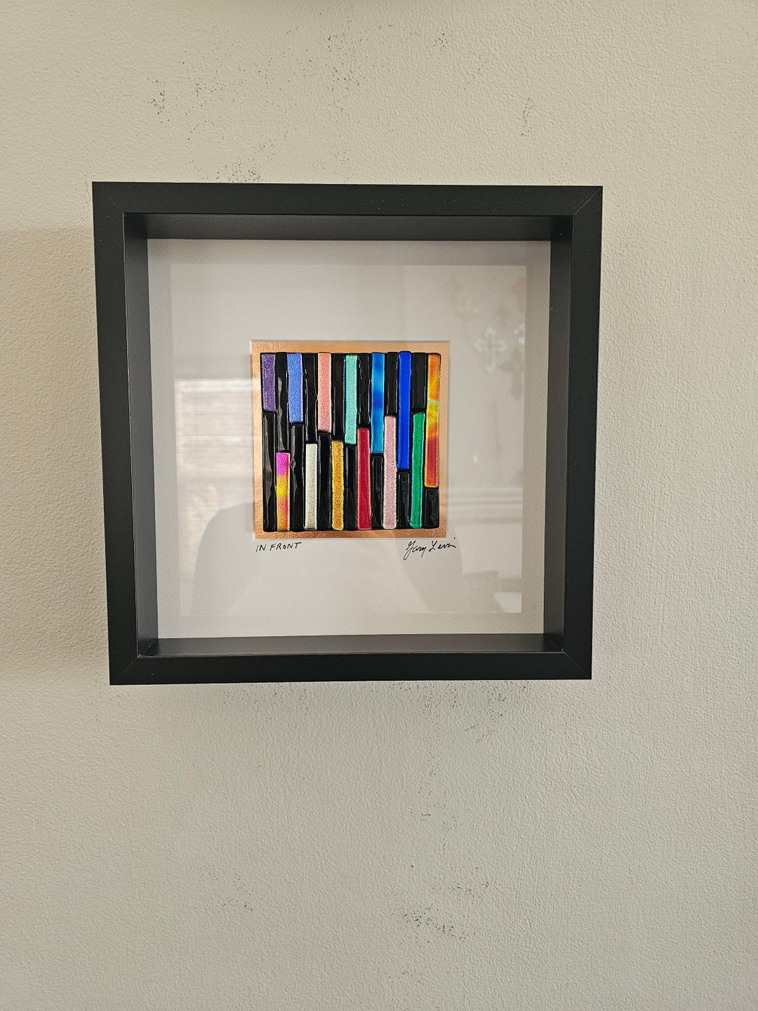 Title-"in Front" - Multicolor Fused Dichroic Glass Wall Art by Gary ...