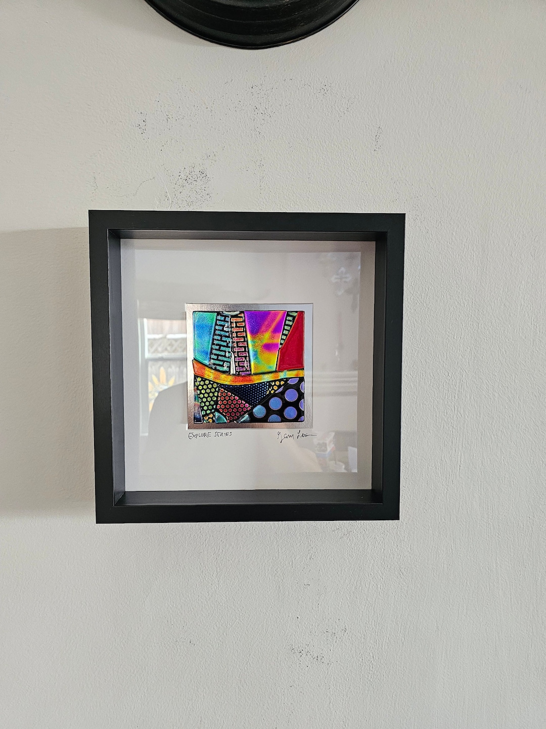 Explore Series on Deep Black Frame - Multicolor Fused Dichroic Glass ...