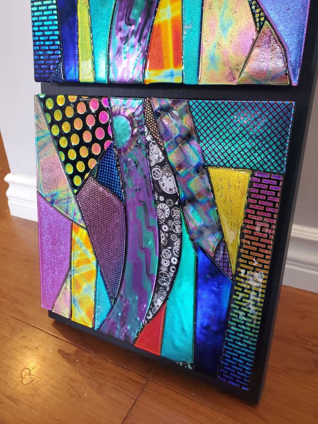 3 Piece Triptych Fused Glass Wall Art - Etsy