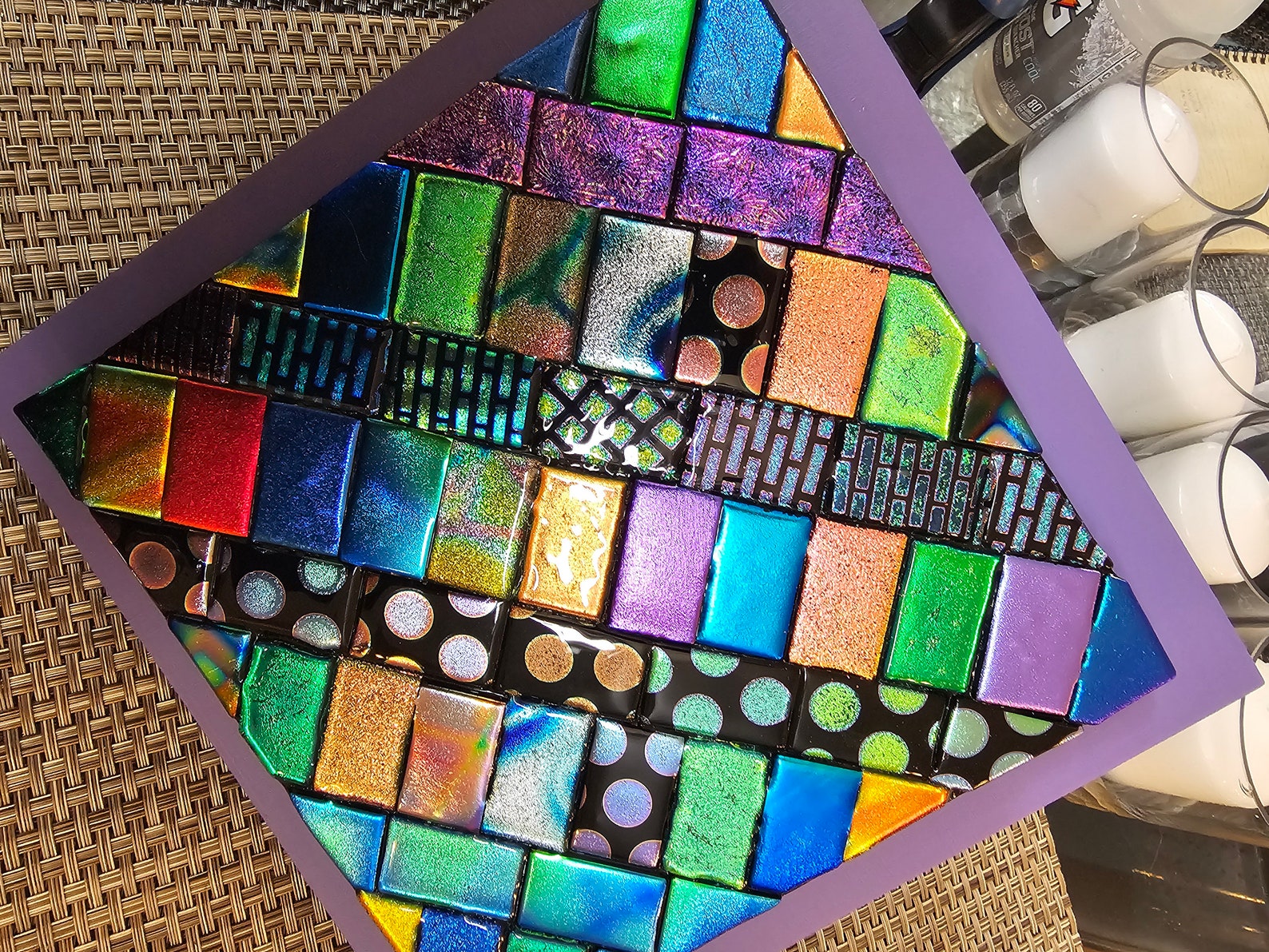 Corporate Ladder Series- "sideways" Multicolor Fused Dichroic Glass ...