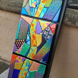 3 Piece Triptych Fused Glass Wall Art - Etsy